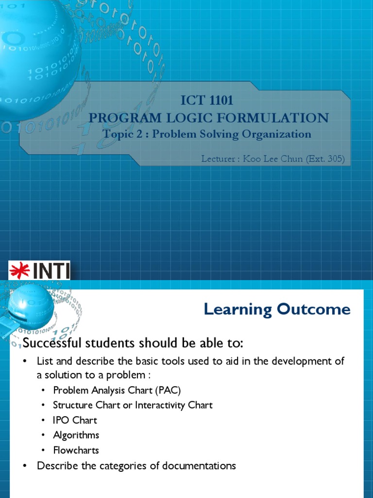 Program Logic Formulation Topic 2 Problem Solving Organization Pdf Computer Data Storage
