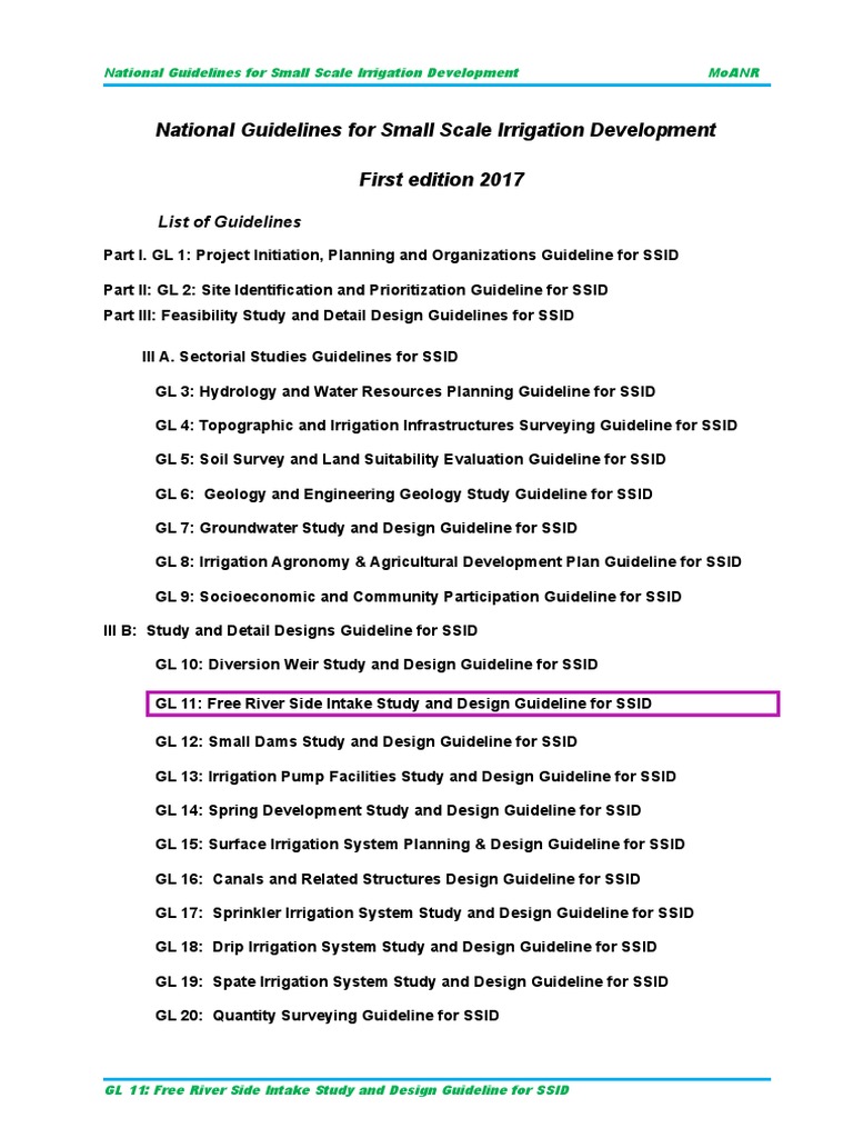 GL-11 Free River Side Intake Design FGL | PDF | River | Irrigation