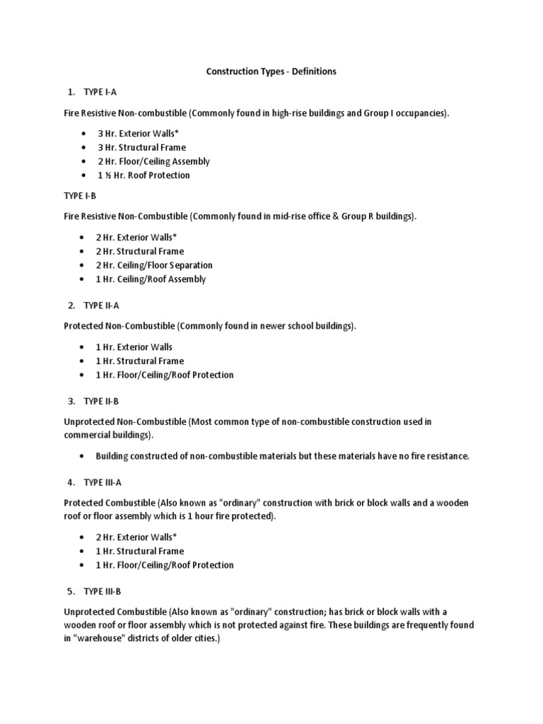 Construction Types - Definitions | PDF