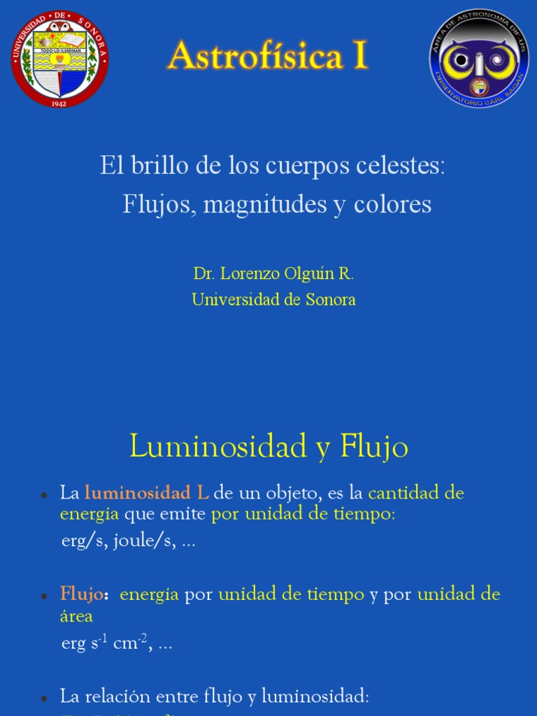 Astrofisica1 s05 Flujos Magnitudes Colores | PDF | Magnitud aparente ...