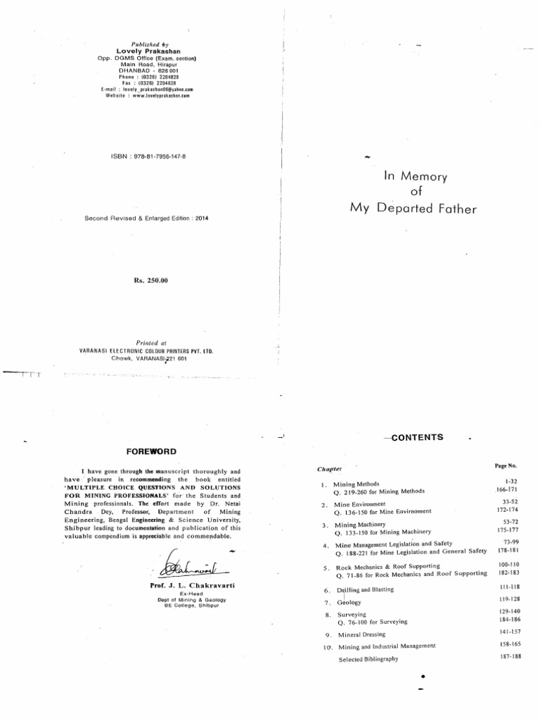 Mining MCQ Book by N.C. Dey | PDF