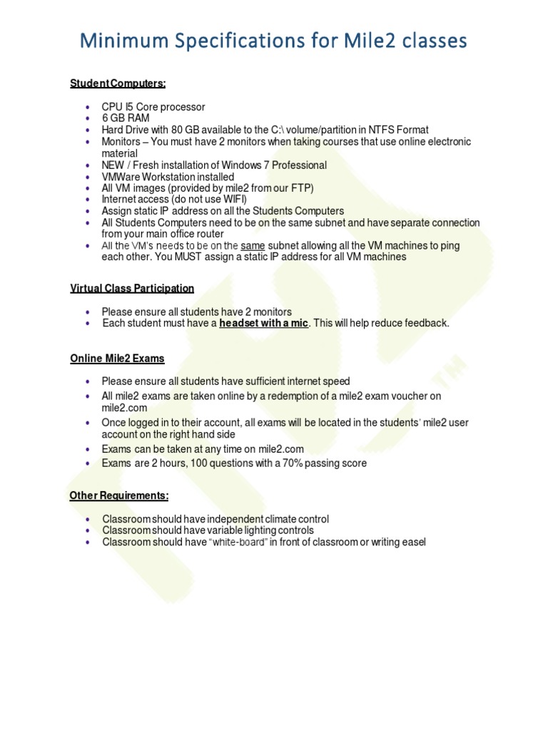 Mile2 Set Up Guide V 2 | PDF | Computers | Technology & Engineering