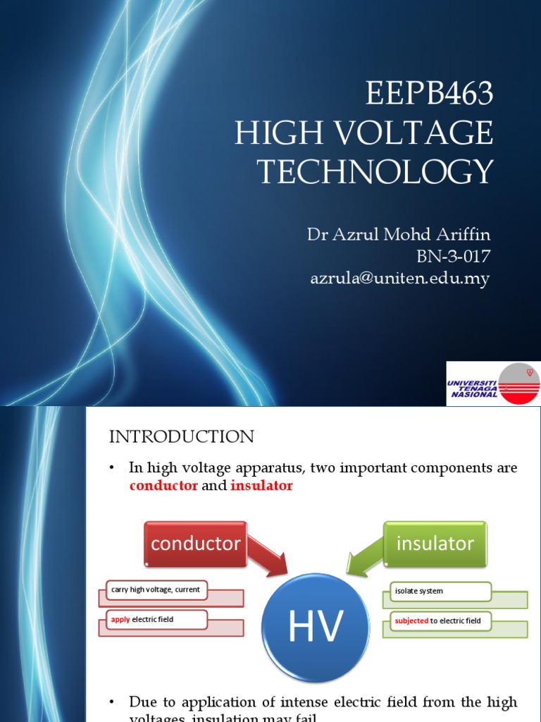 High Voltage Technology Slide | PDF | Electrical Breakdown | Insulator ...