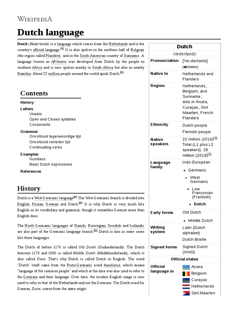 Dutch Language PDF | Download Free PDF | Languages Of Europe | Symbols