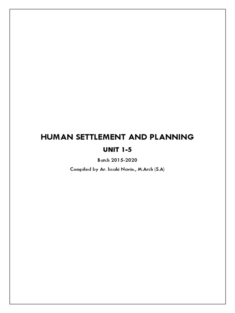 Human Settlement Planning Overview | PDF | Zoning | Transport