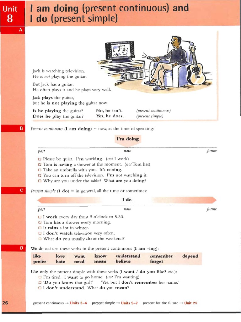 Simple Present Vs Present Continuous PDF | PDF