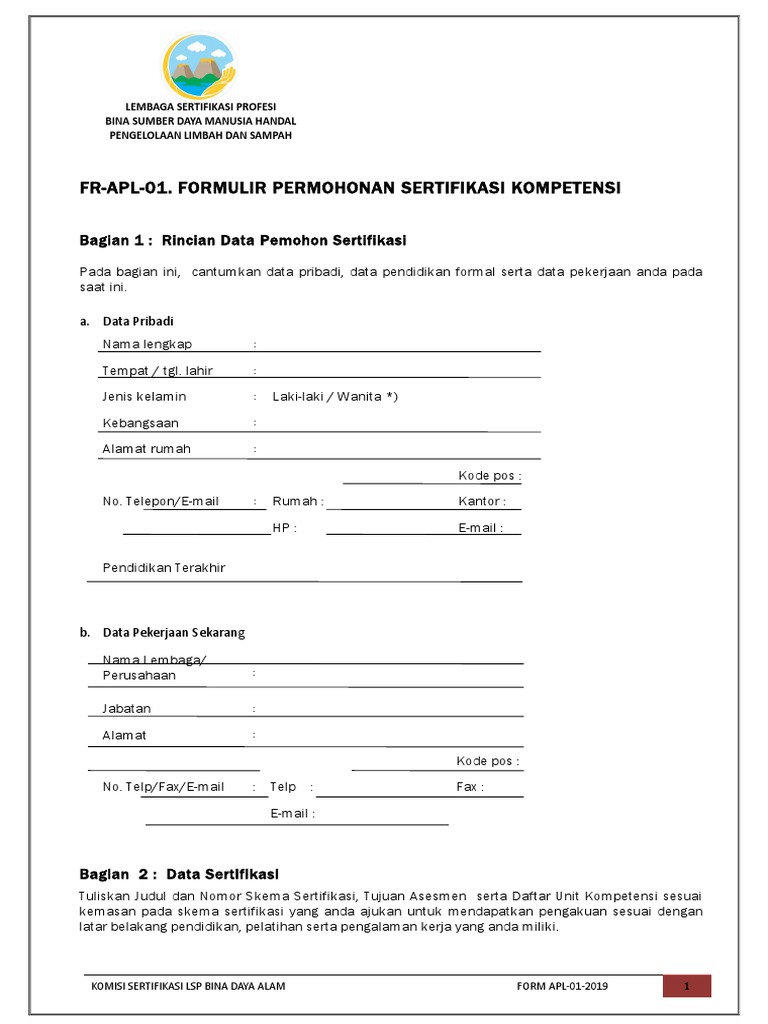 Form Apl 01 Lb3 2019 Terkini 12062019 Pdf