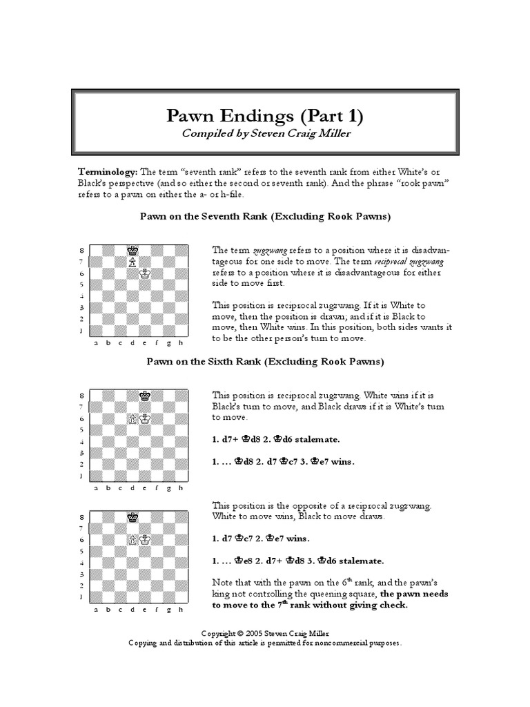 Pawn Endings Part 1 | PDF | Board Games | Gaming