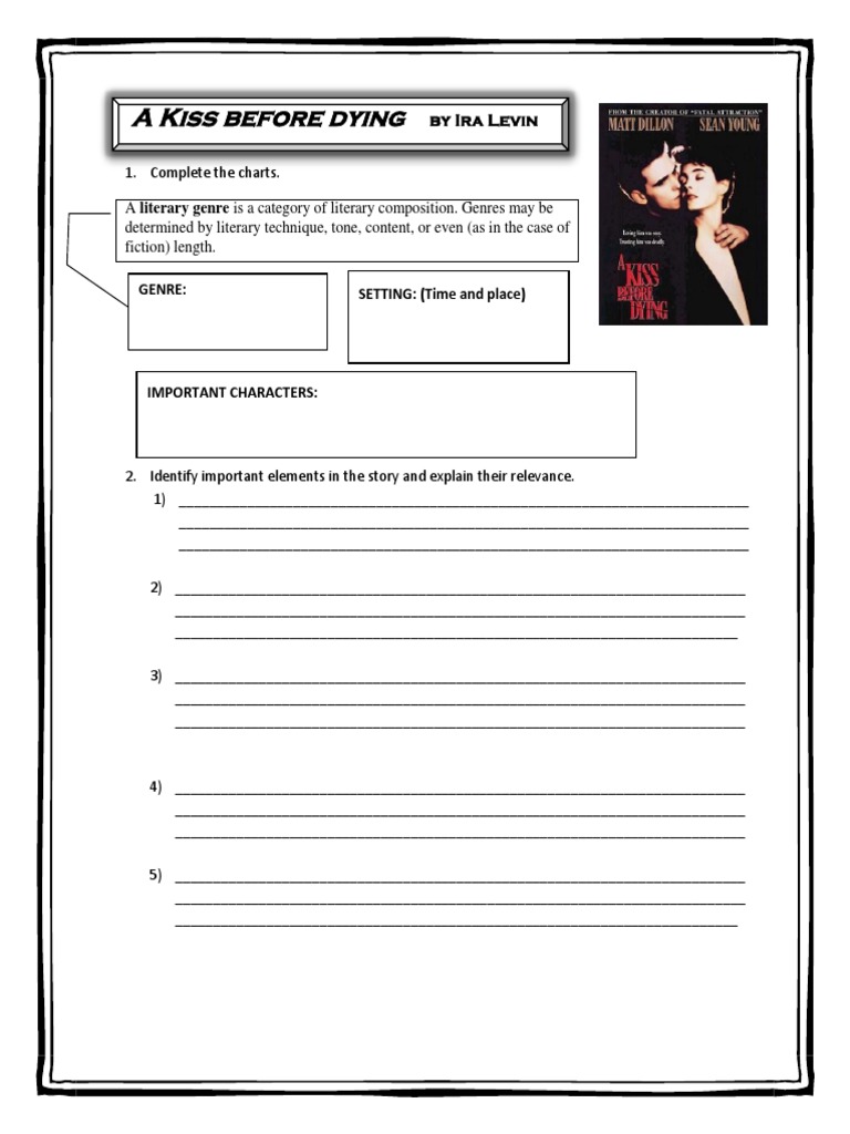 A Kiss Before Dying - Worksheet 5d4adbc614994 PDF | PDF