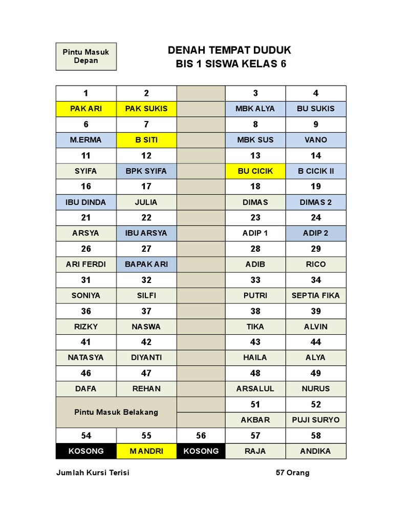 Seating Arrangement Floor Plan for Two School Buses Transporting ...