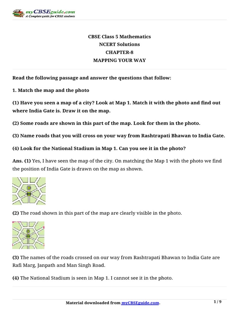 Class 5 Mapping Your Way Worksheet | PDF | Teaching Mathematics | Nature