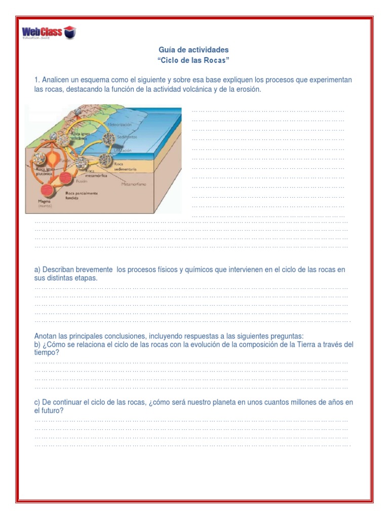 SEPTIMO AÑO Guia Ciclo de Las Rocas | PDF | Roca (geología) | Geología