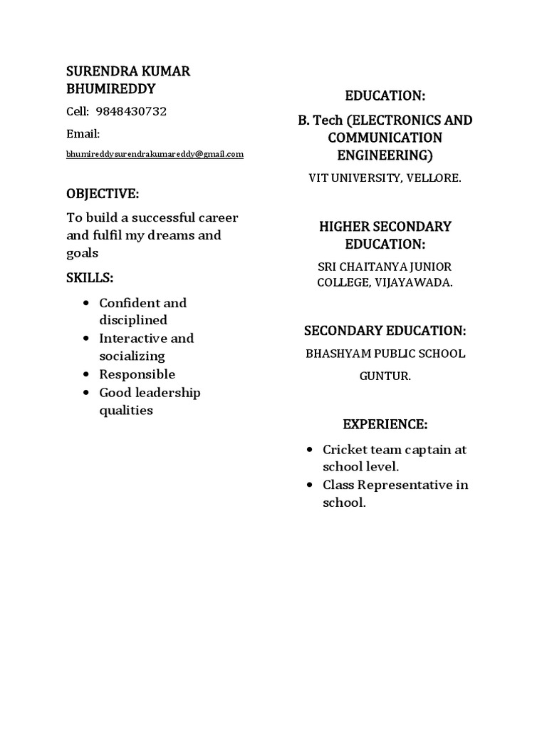 Surendra CV | PDF