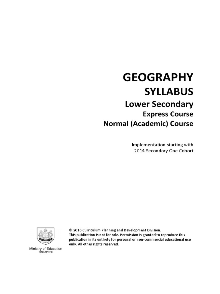 Lower Sec Geography Syllabus - 2014 | PDF | Geography | Teachers