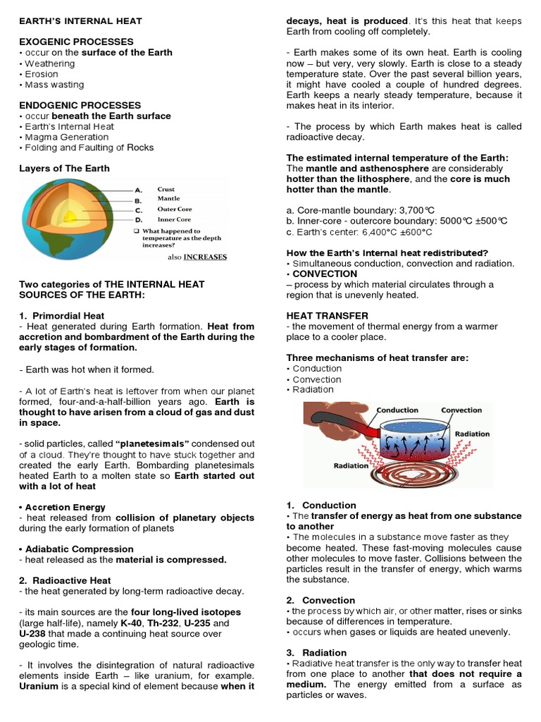 Earth's Internal Heat | PDF | Earth | Heat