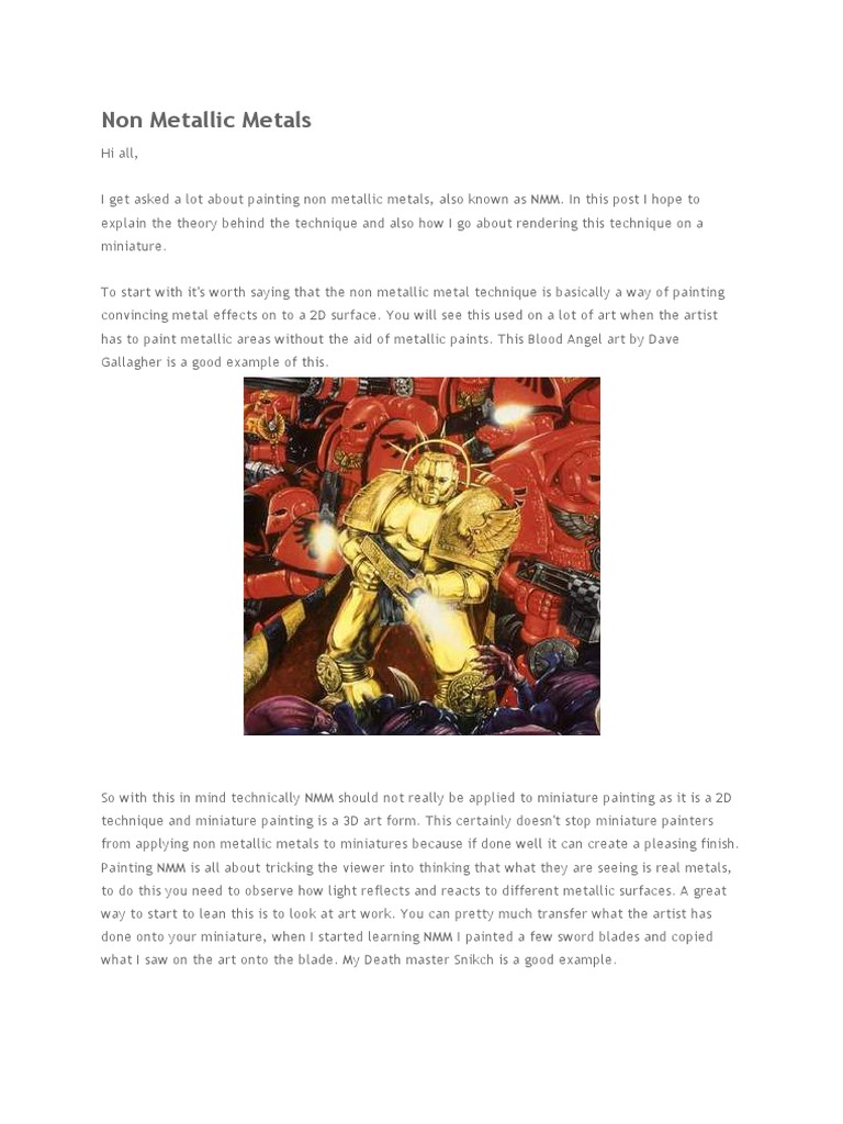Non Metallic Metals - Painting Guide | Download Free PDF | Paintings ...