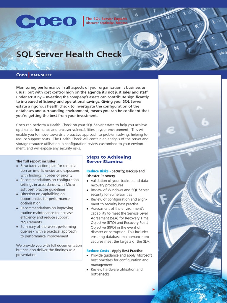 SQL Server Health Check: Data Sheet | PDF | Microsoft Sql Server ...