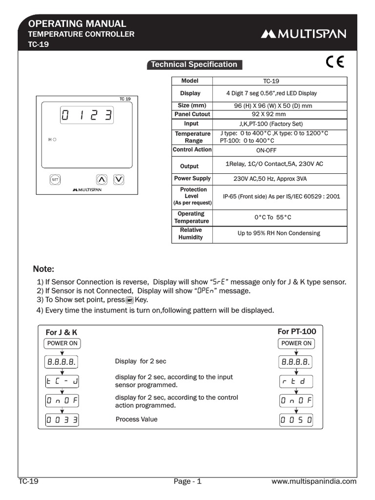 Multispan TC 19 PDF Electrical Wiring Switch