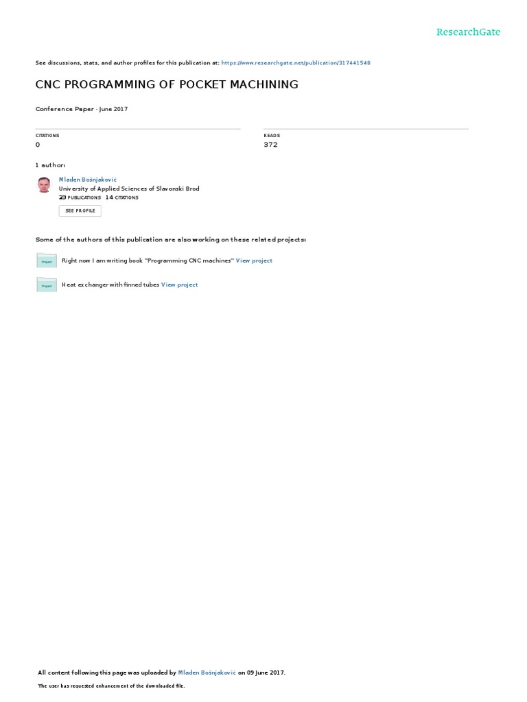 CNC Programming of Pocket Machining: June 2017 | PDF | Machining ...