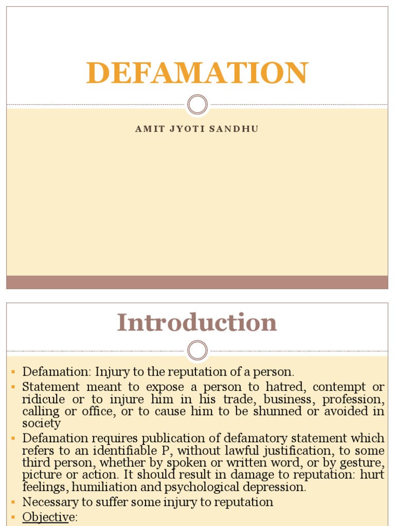 An Analysis of the Essential Elements of Defamation: Referring to the ...