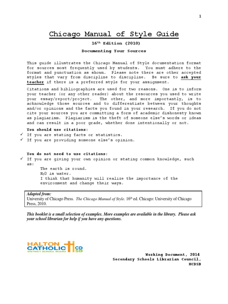 Chicago Style | PDF | Citation | Note (Typography)