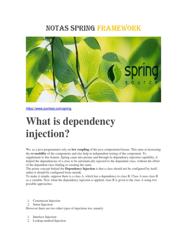 Notas Spring Framework 1 | PDF | Html | Spring Framework