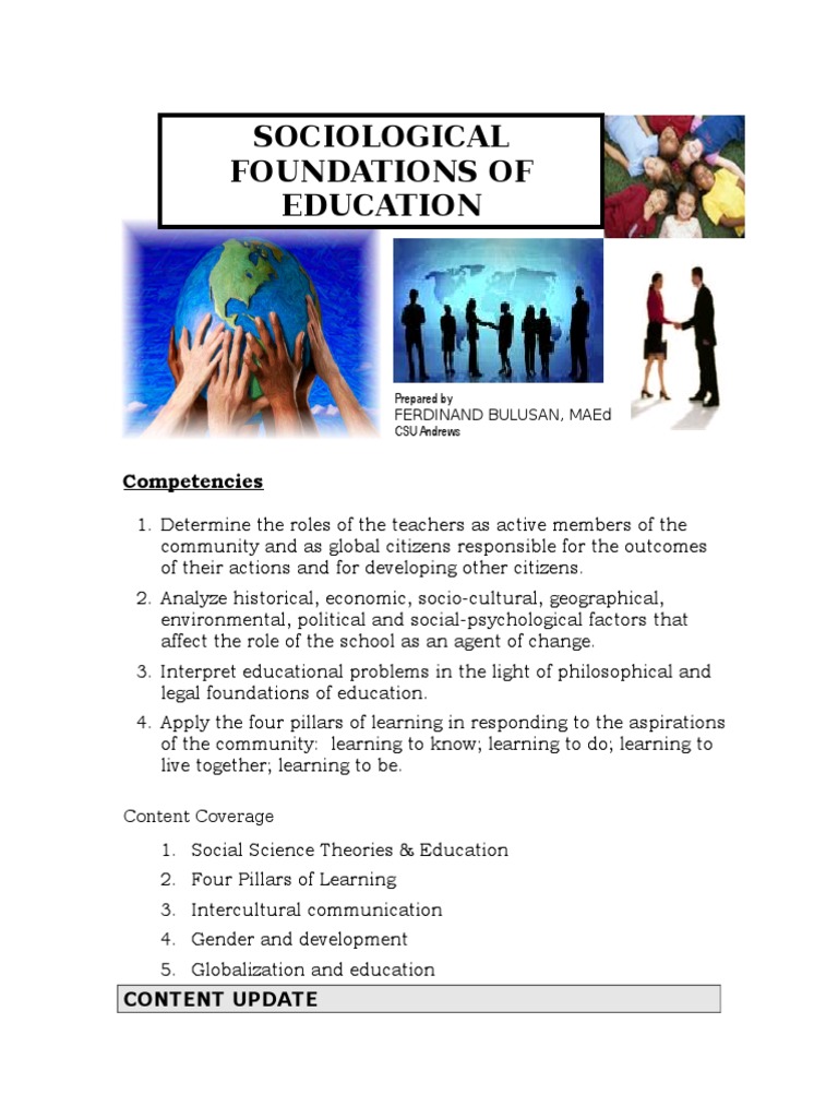 Sociological Foundations of Education | PDF | Gender | Gender Studies