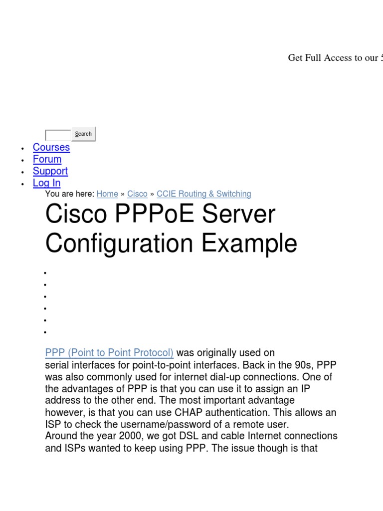 Cisco Pppoe Server Configuration Example: Sign Up | PDF | Computer ...