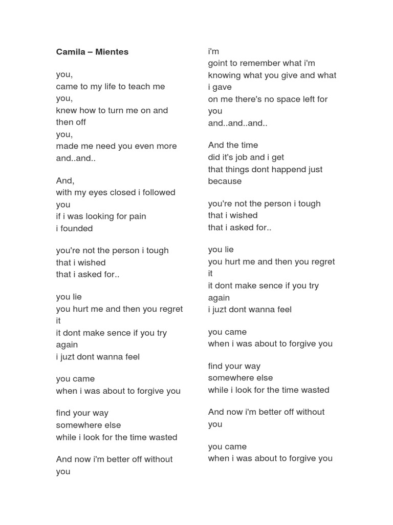 Camila Mientes | PDF