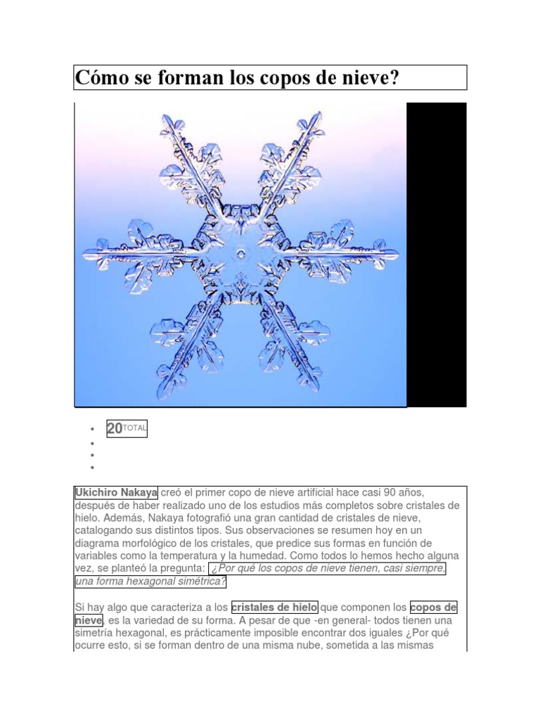Cómo Se Forman Los Copos de Nieve | PDF | Nieve | Hielo