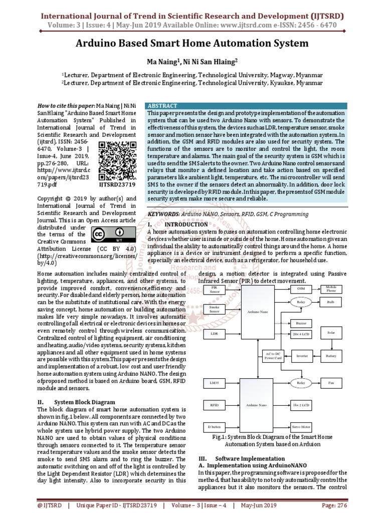 Arduino Based Smart Home Automation System PDF | PDF | Security Alarm ...