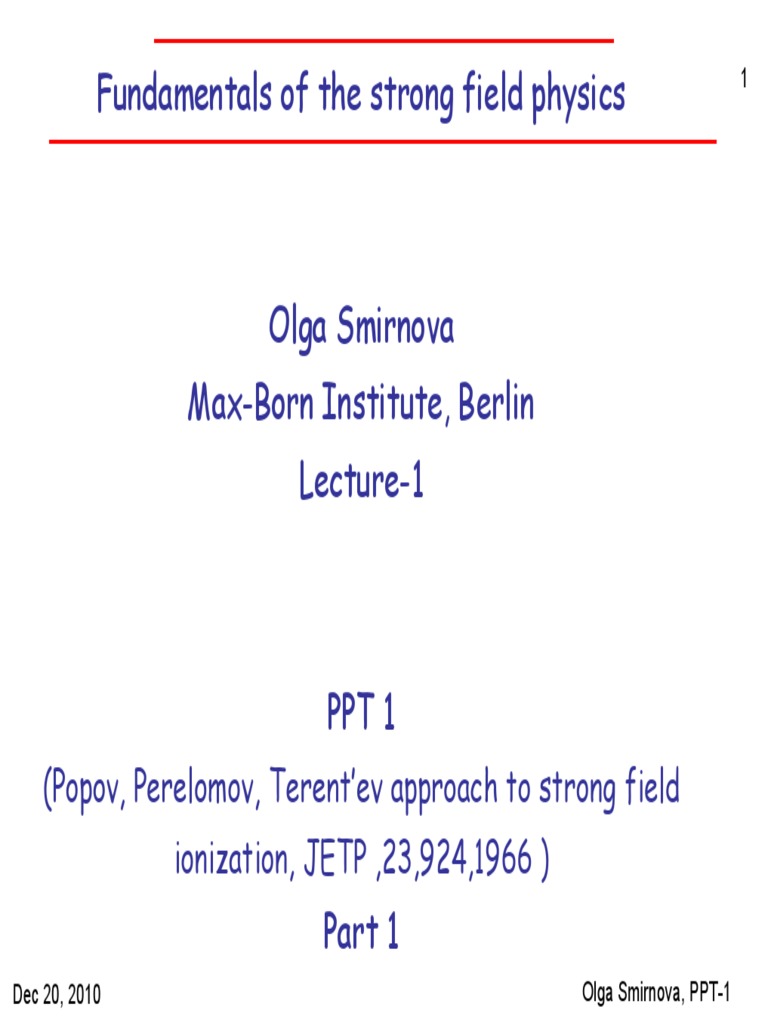 Introduction of The Strong Field Physics | PDF | Mechanical Engineering ...