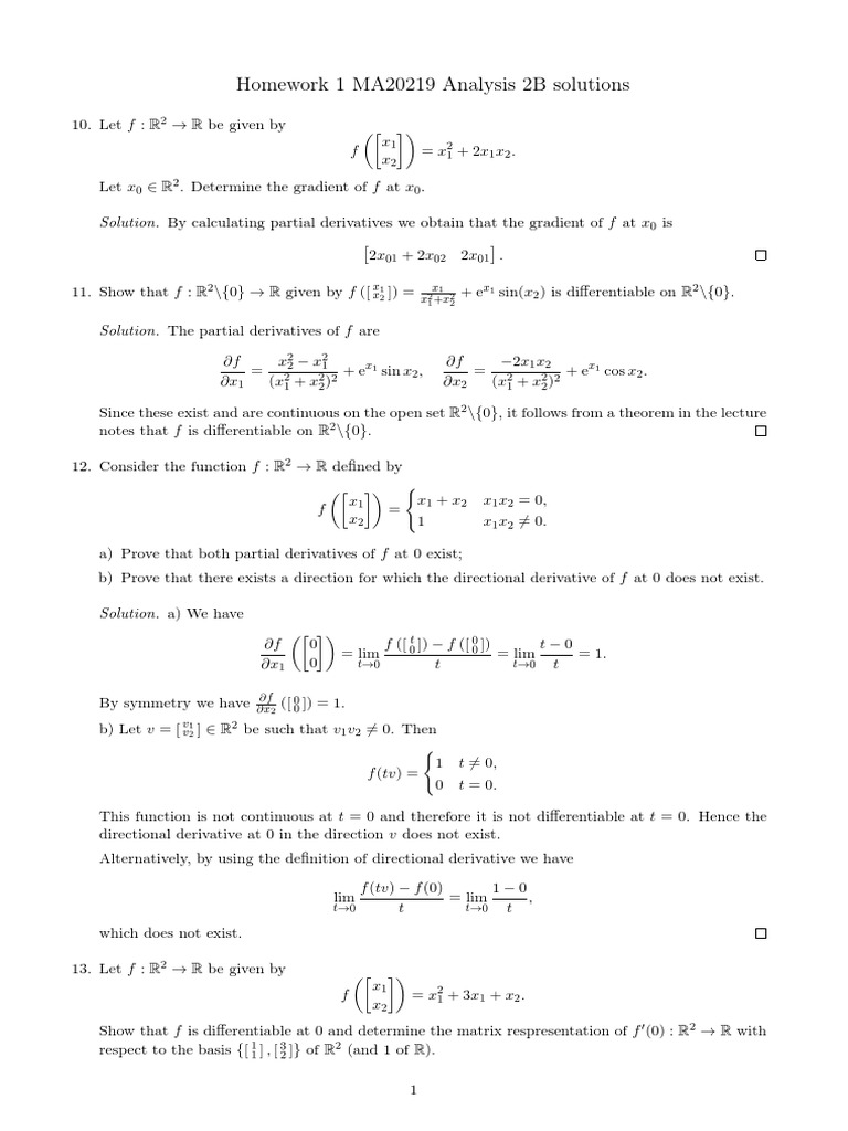 Homework 1 MA20219 Analysis 2B Solutions | PDF | Holomorphic Function | Complex Number