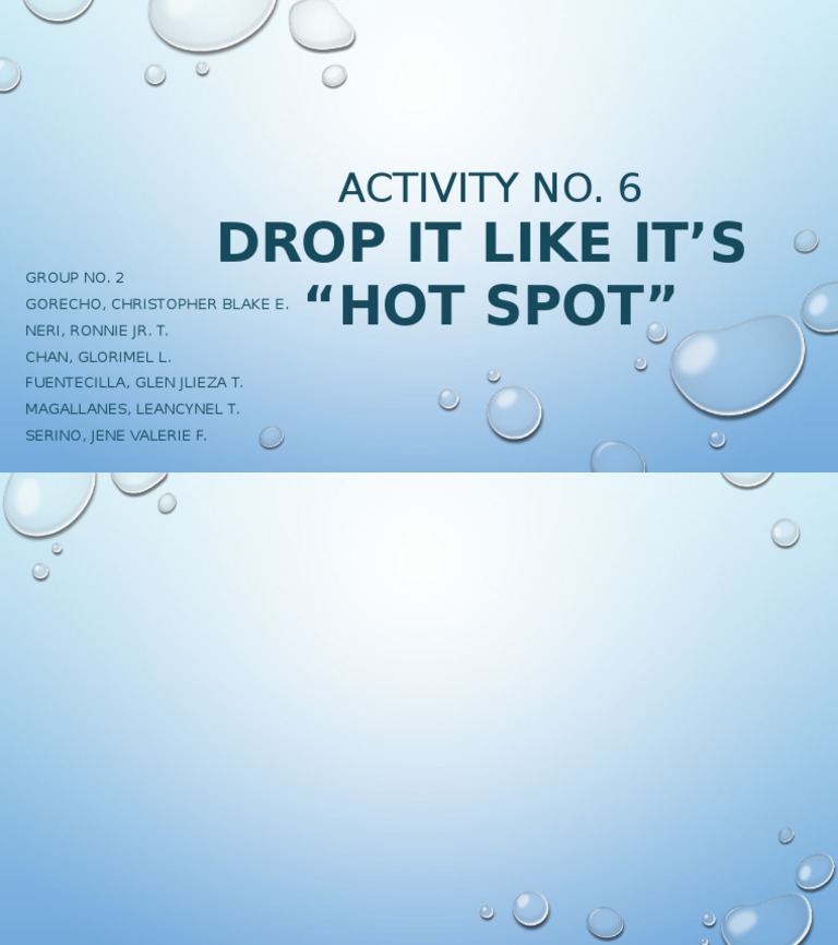 Drop It Like It'S "Hot Spot": Activity No. 6 | PDF