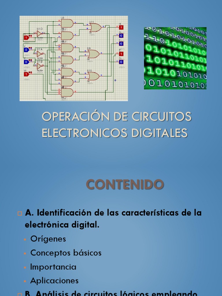 Operacion Circuitos Electronicos Digitales | PDF | Álgebra de Boole ...