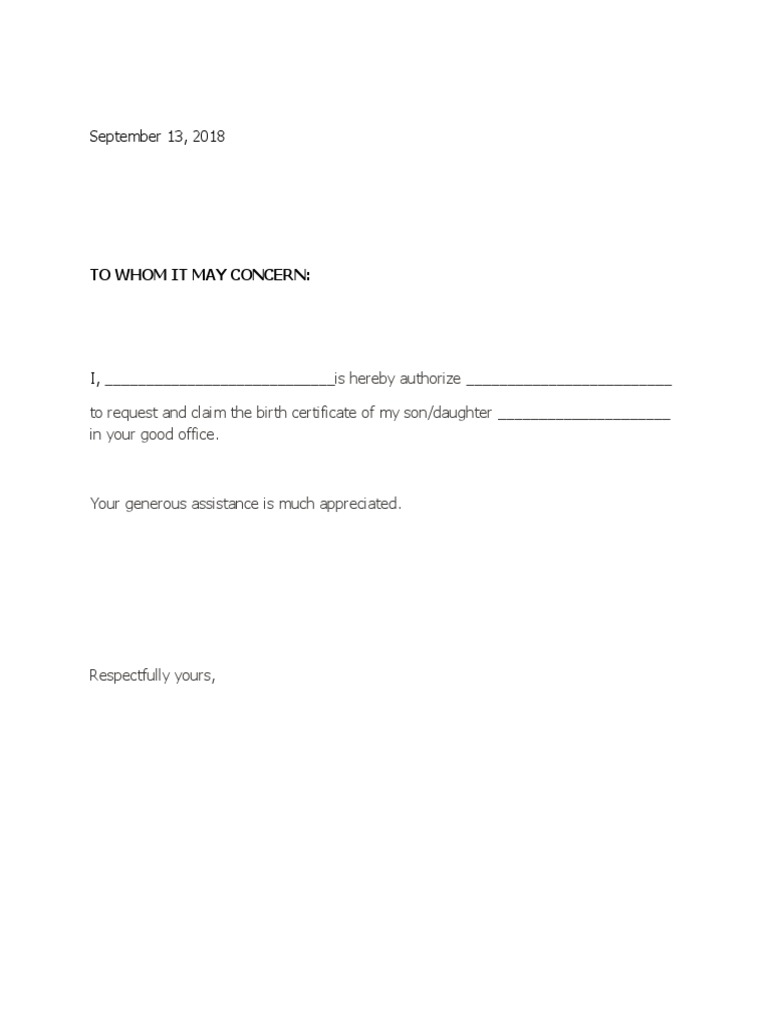 Authorization Letter | PDF