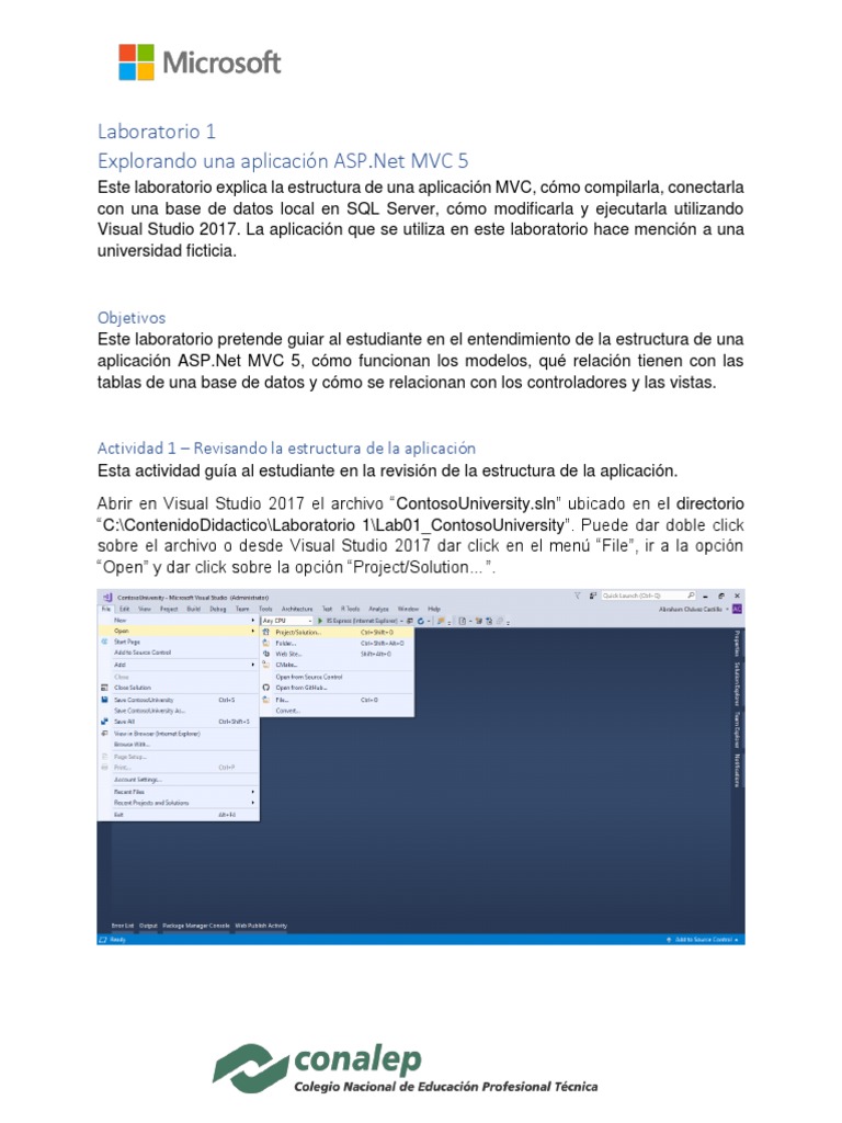 EDUIT - Guía - Laboratorio 01 - Explorando Una Aplicación ASP - Net MVC 5 - V1.0 | PDF ...