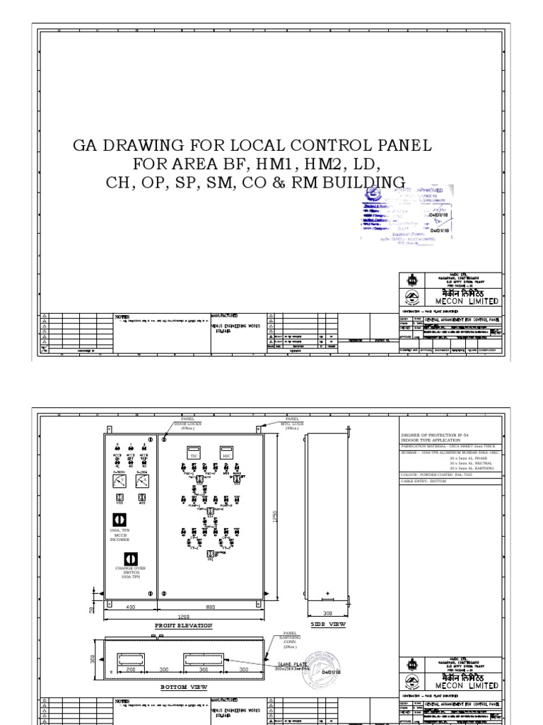 Local Control Panel GA Drawing | PDF | Electrical Wiring | Relay
