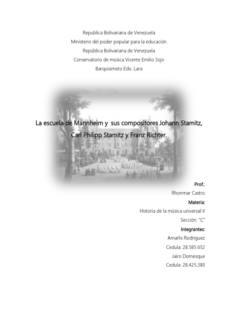 La Escuela de Mannheim y sus Compositores | PDF | Orquestas | Música ...