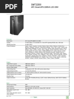 APC SRT 3000XLI Product Datasheet | PDF | Mains Electricity | Quantity