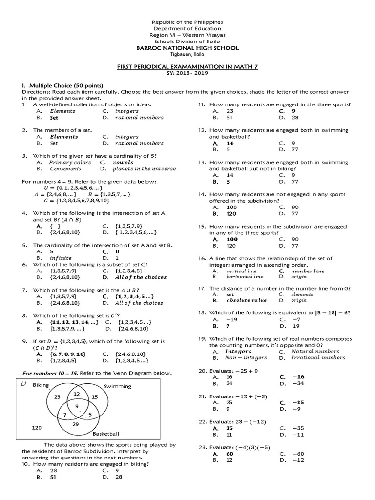 2018-2019 First Grading | PDF | Mathematical Objects | Numbers
