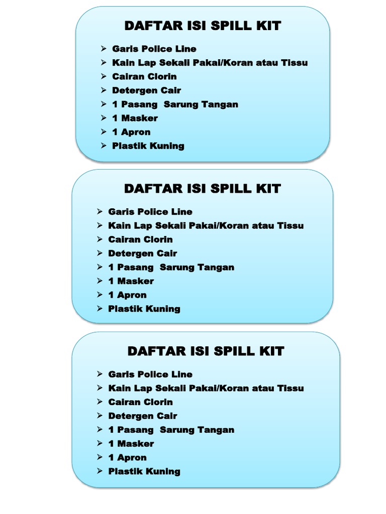 Daftar Isi Spill Kit | PDF