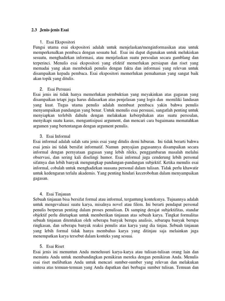 Jenis Esai | PDF