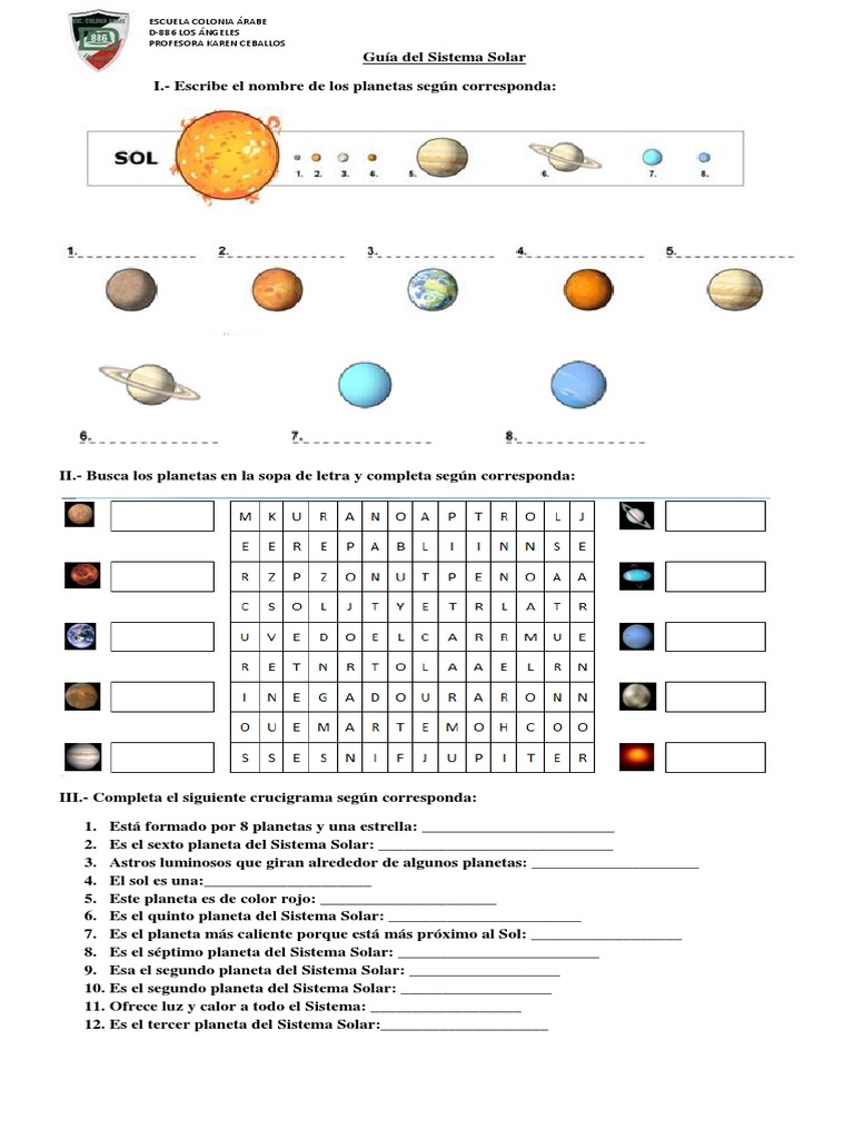 Respuestas Sopa De Letras Sistema Solar
