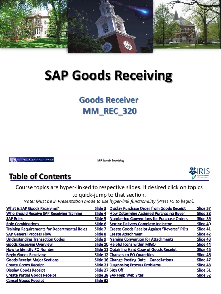 Understanding SAP Goods Receiving | PDF | Receipt | Accounts Payable