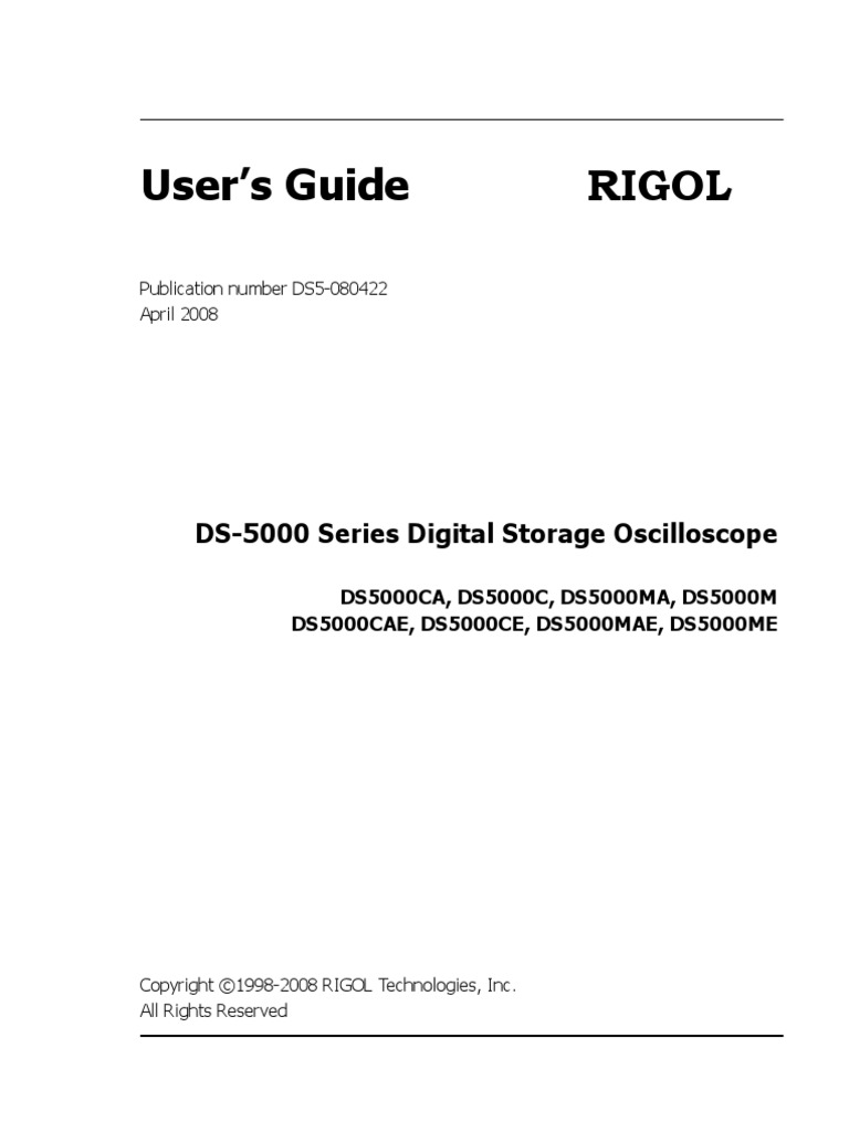 DS5000 User's Guide | PDF | Menu (Computing) | Mains Electricity