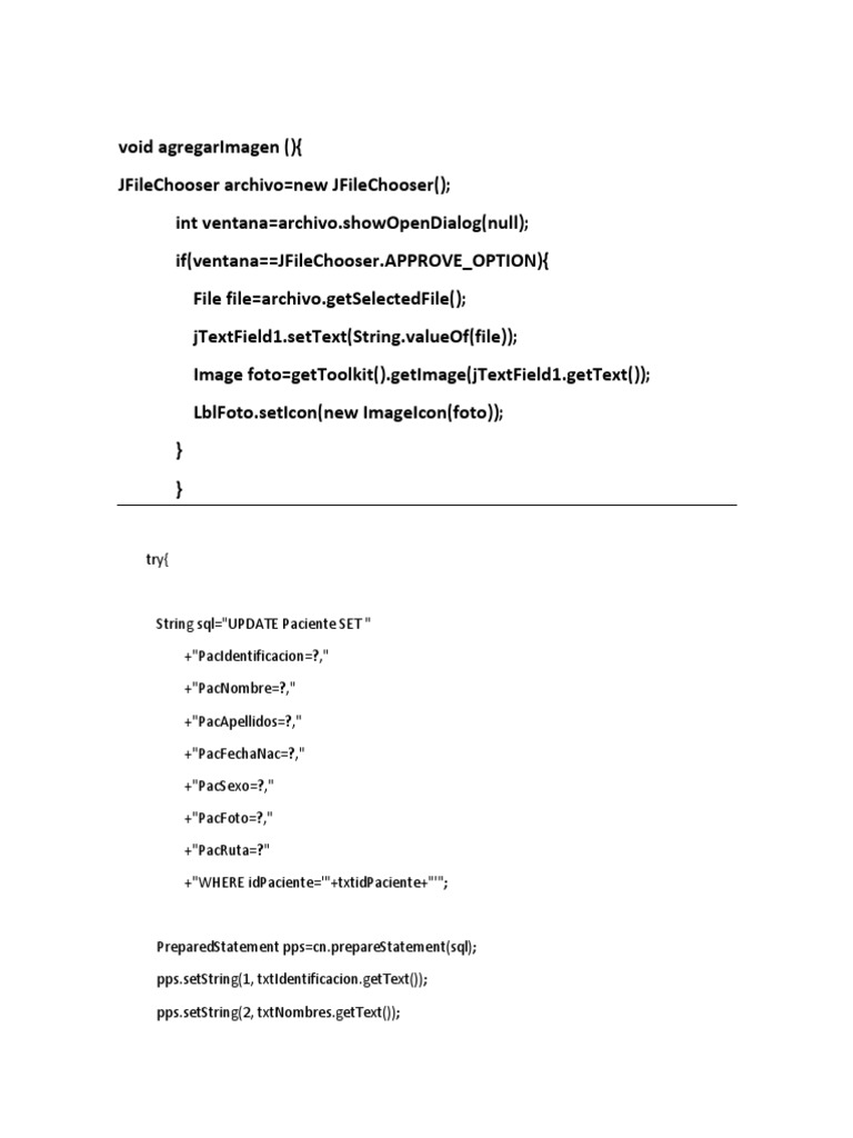 Codigos Java Crud | PDF | Bases de datos | Programación de computadoras