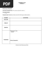 EFDT Learning Plan | PDF | Educational Assessment | Dances