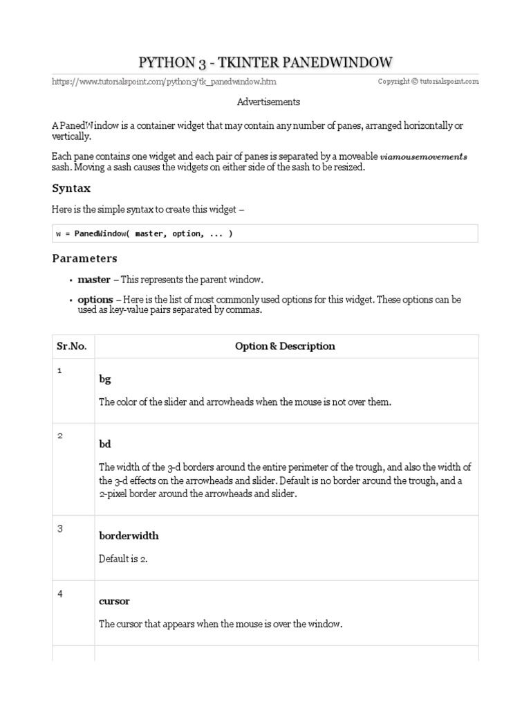 Tkinter Paned Window | Download Free PDF | Software Engineering ...