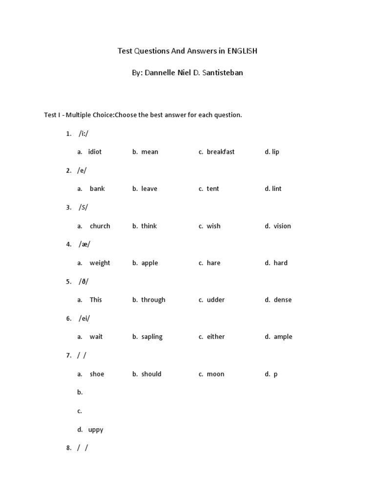 English Exam Questions and Answers | PDF | Force | Acceleration